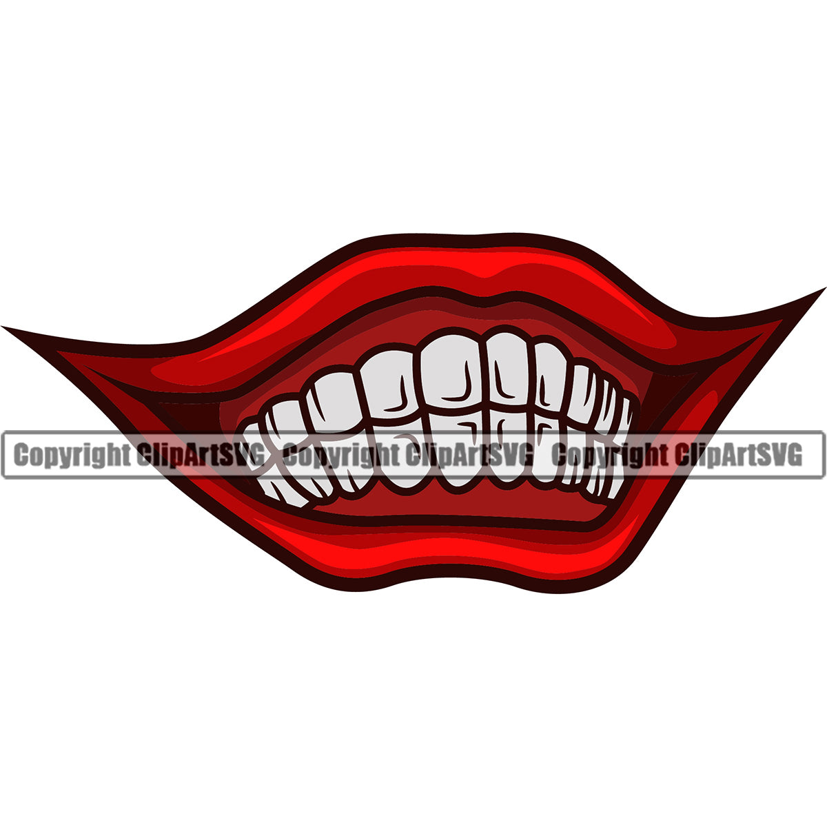 Lips Clown Red Color Smile Face Design Element Face Male Man Boy ...