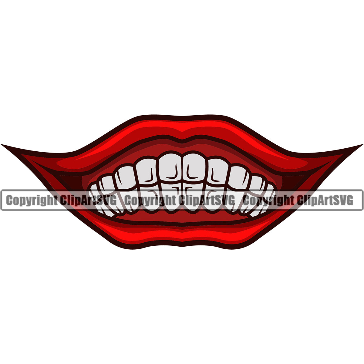 Lips Male Man Boy Color Face Design Element Mouth Position Evil ...