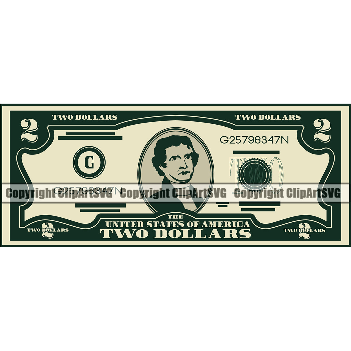 2 Bill Front Money Cash Dollar Stack Spread Bank Finance Rich Wealthy ...