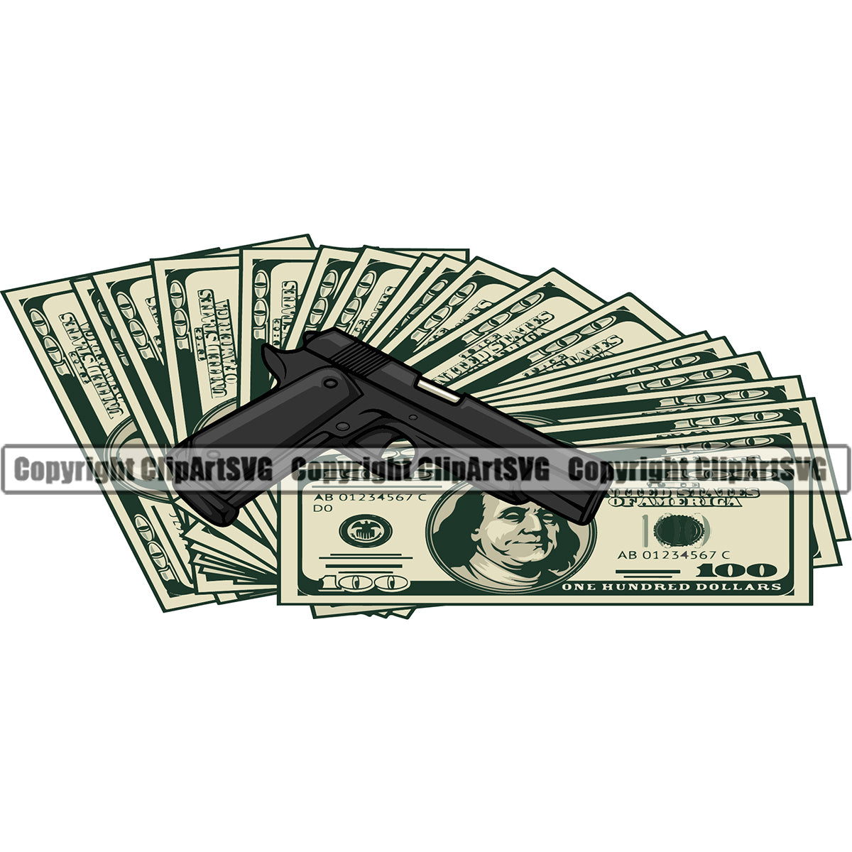 Money With An Gun Color Design Bank Finance Rich Wealthy Wealth ...