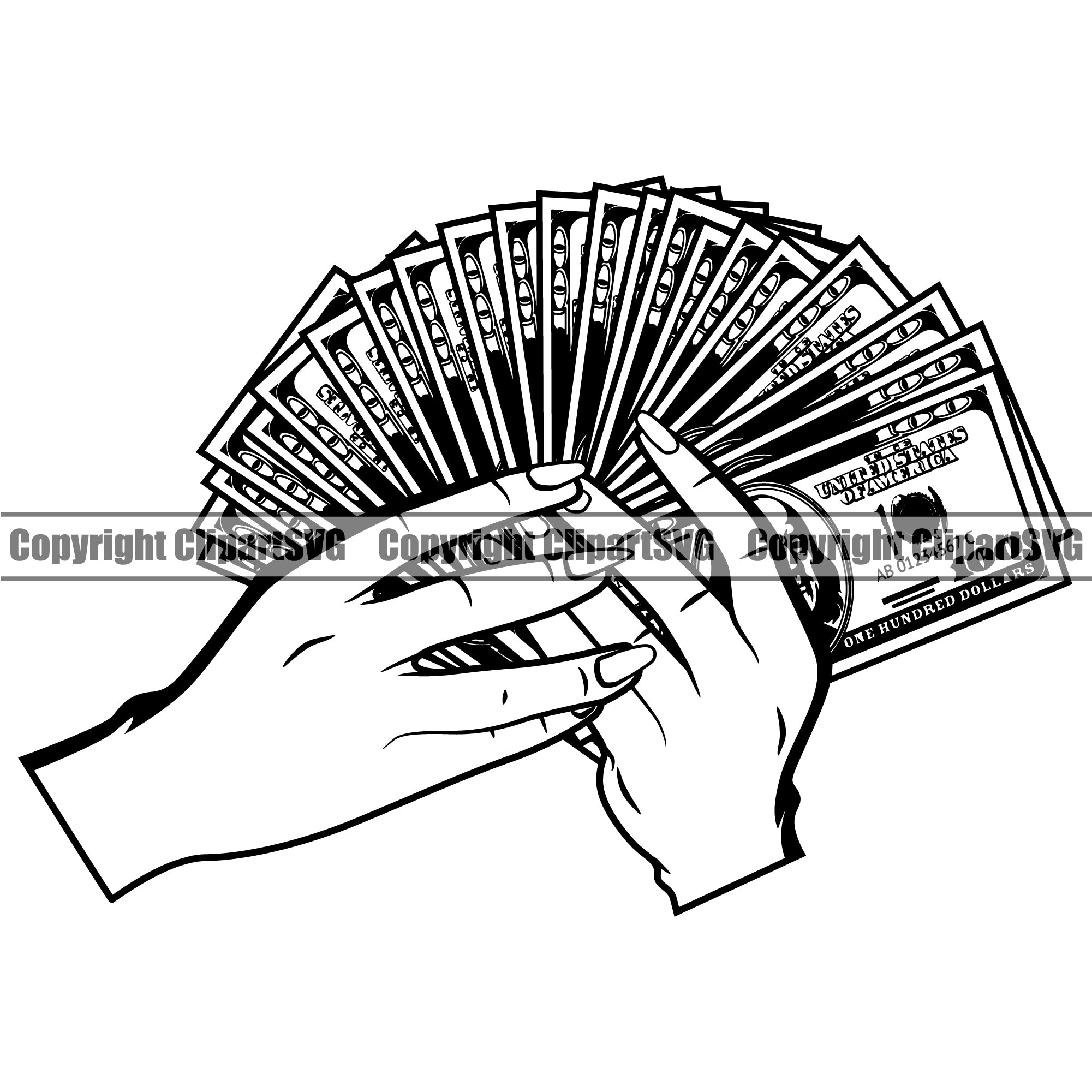 Money In Woman Hand Cash Fan Bundle Brick White Female Girl Lady ...