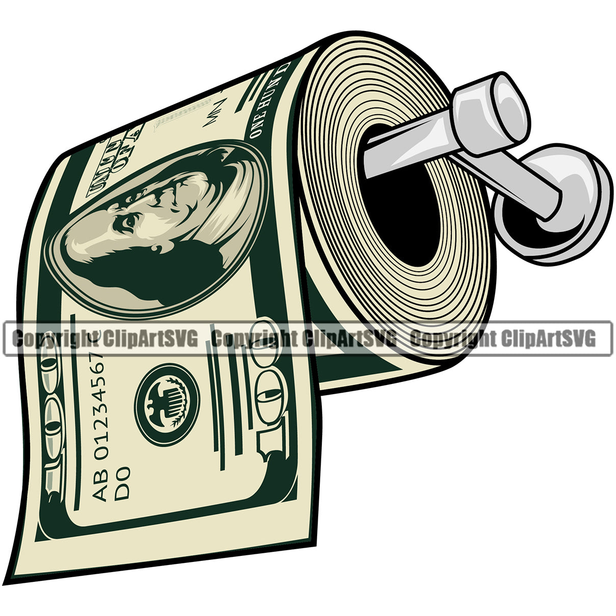 Money With An Toilet Paper Design Element Money Cash Stack Knot Roll ...