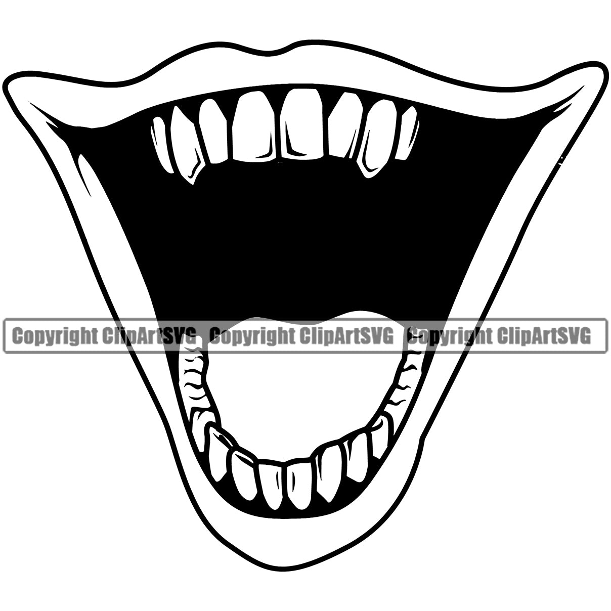 Lips Clown Design Element Face Evil Sinister Grin Grinning Mouth ...