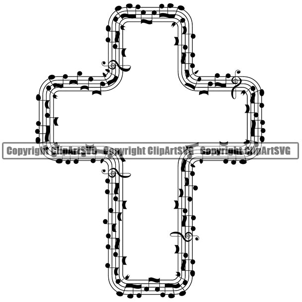 Vertical Music Notes Border