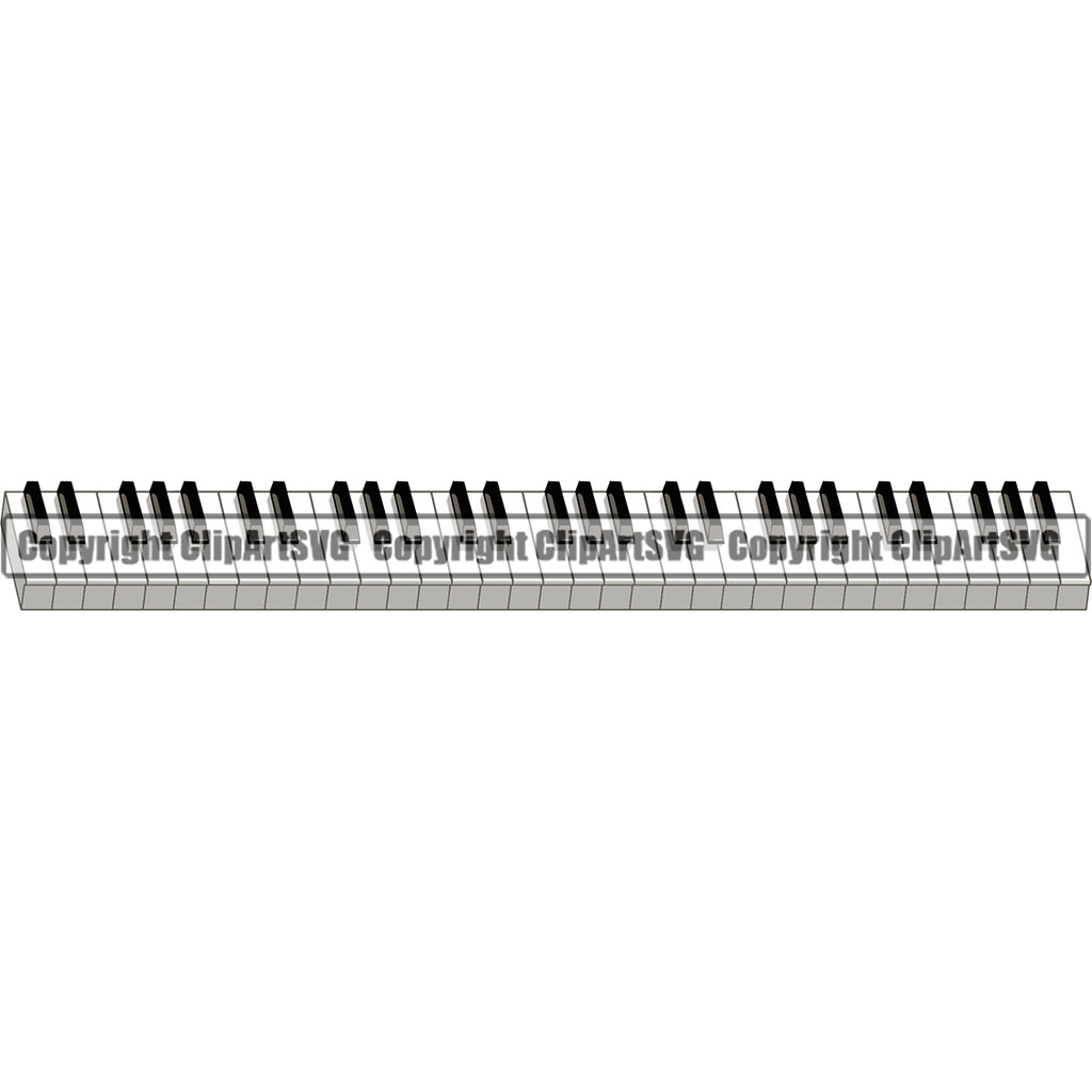 Music Note Piano Key Border Outline White Background Music Piano Keys ...