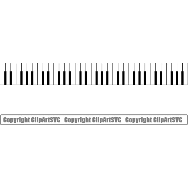 Music Note Piano Key Border Outline White Background Music Piano Keys ...