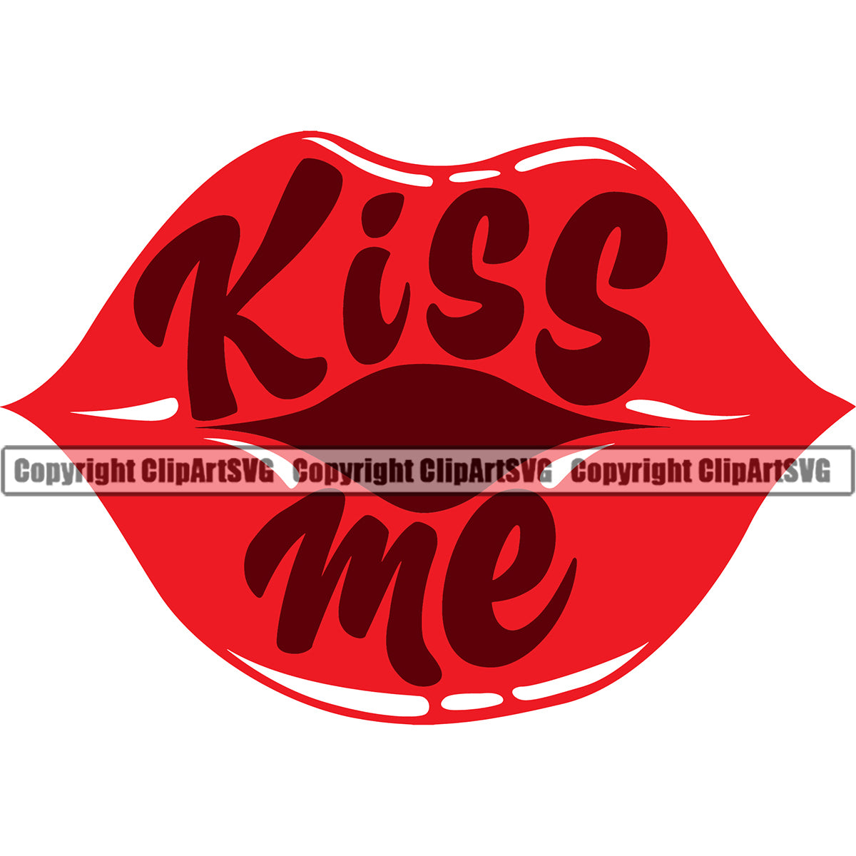 Lips Kiss Me Text Color Design Element Face Sexy Mouth Position Woman ...