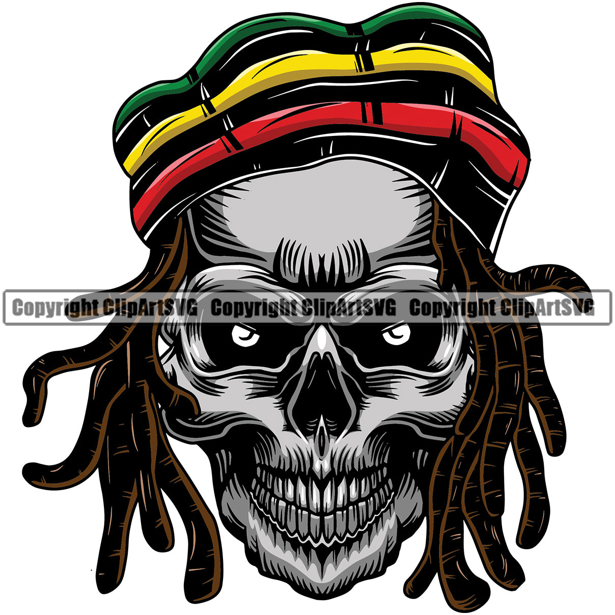 Country Map National Emblem Badge Ethnic Jamaican Reggae Rasta Skull ...