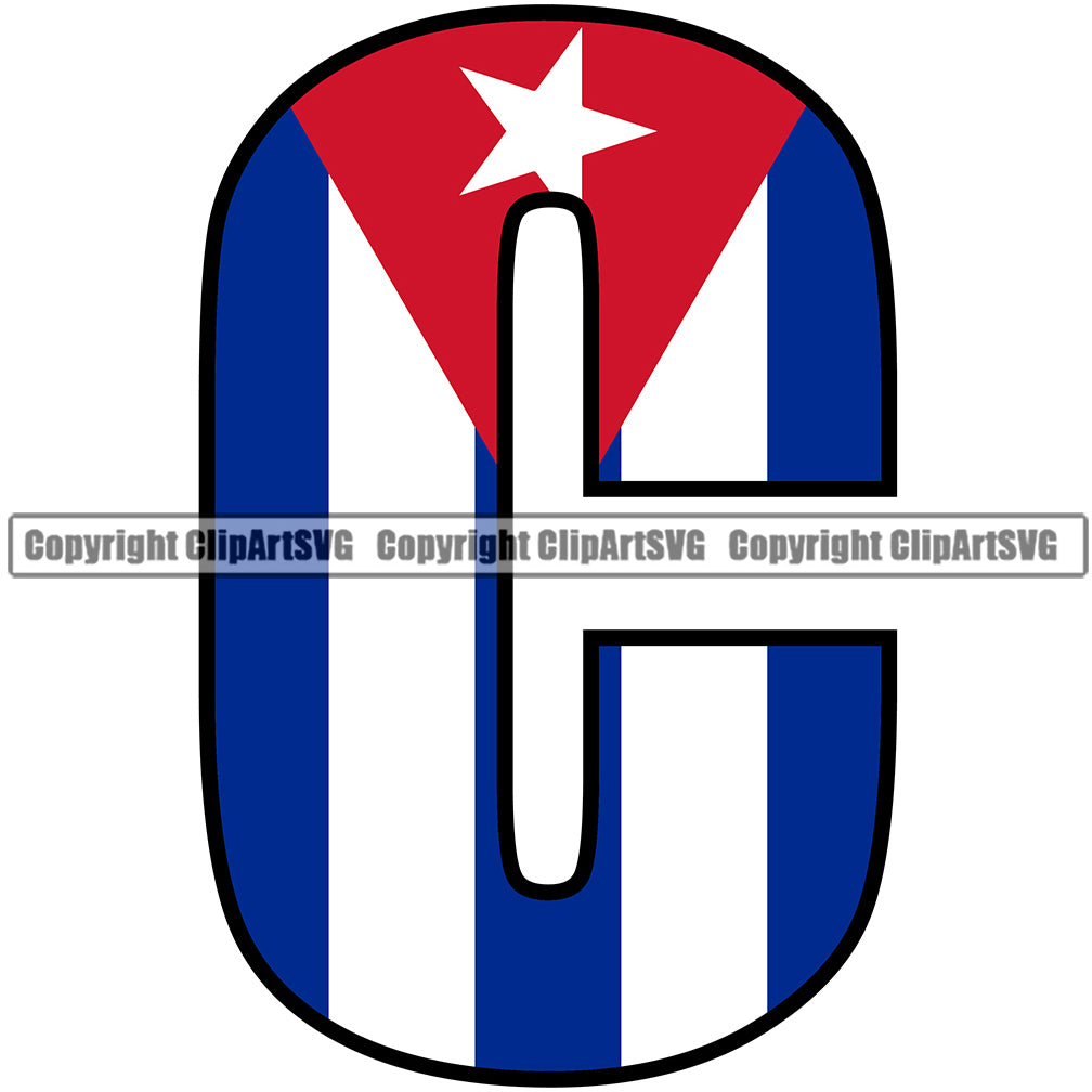 Country Flag Nation National Country Letter USA Cuba Cuban Flag Design ...