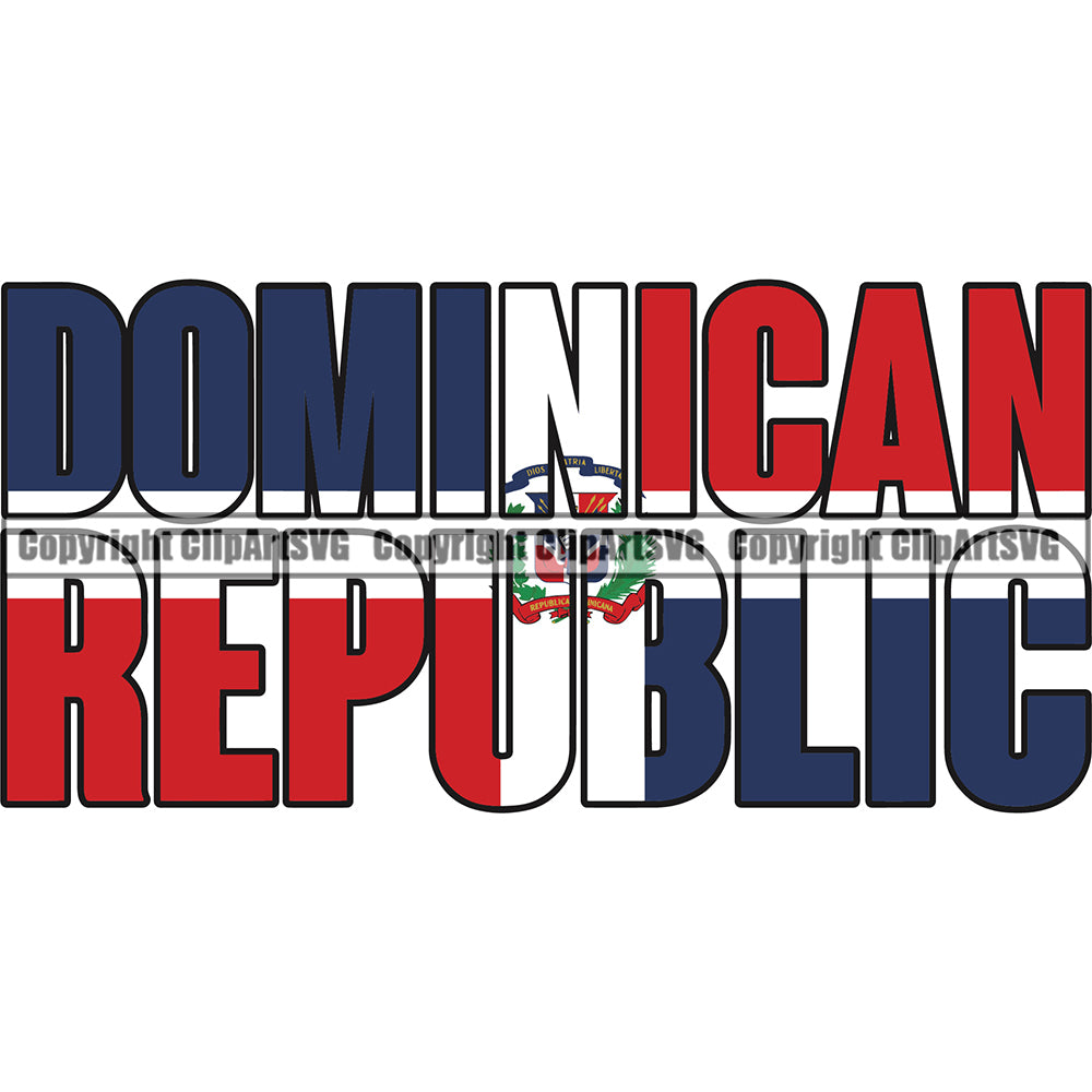 Country Map Nation National Dominican Republic Letter Flag Design ...