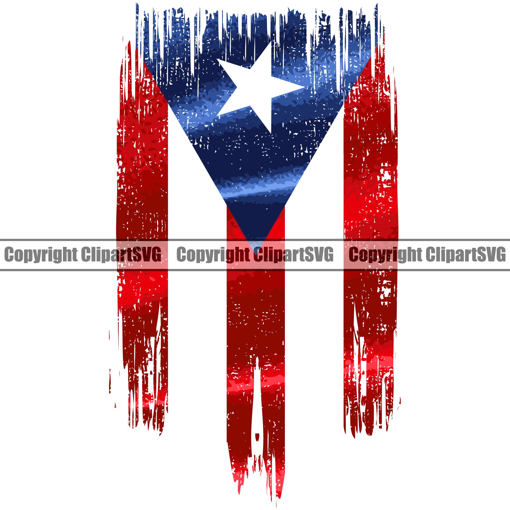 Country Map Nation Puerto Rico Distressed Flag White Color Design ...