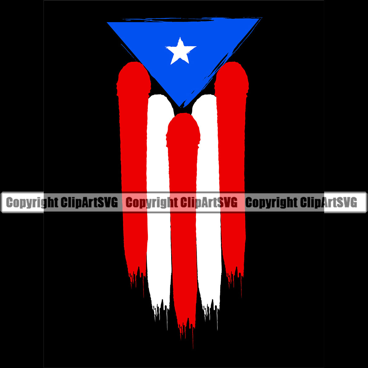 Country Map Nation National Puerto Rico Rican Color Flag Black ...