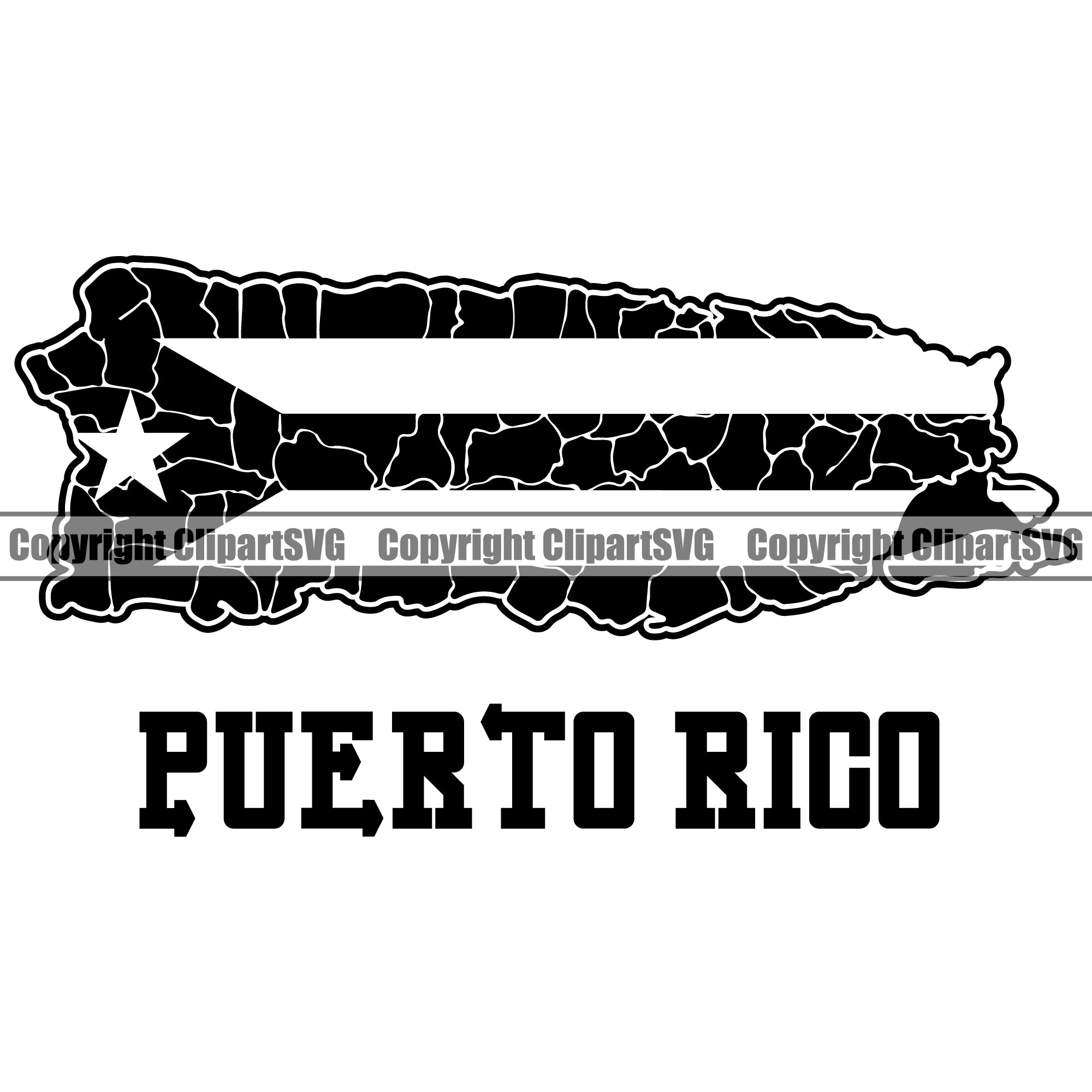 Country Map Nation National Puerto Rico Quote Flag Design Element ...