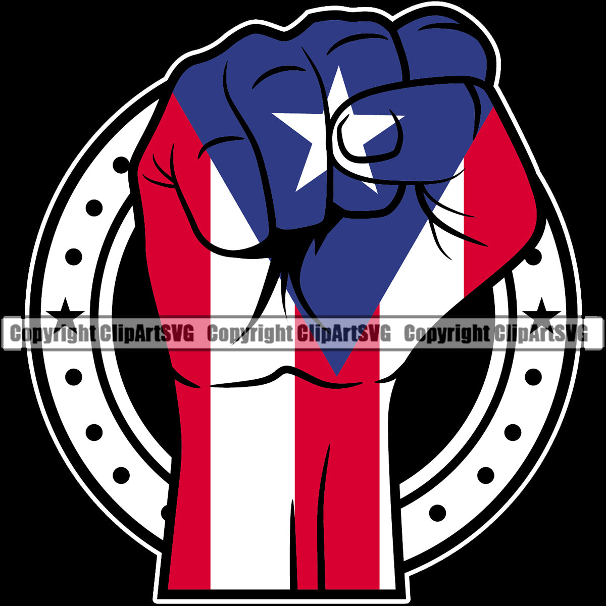 Country Map Nation National Puerto Rico Fist Color Hand Design Element ...