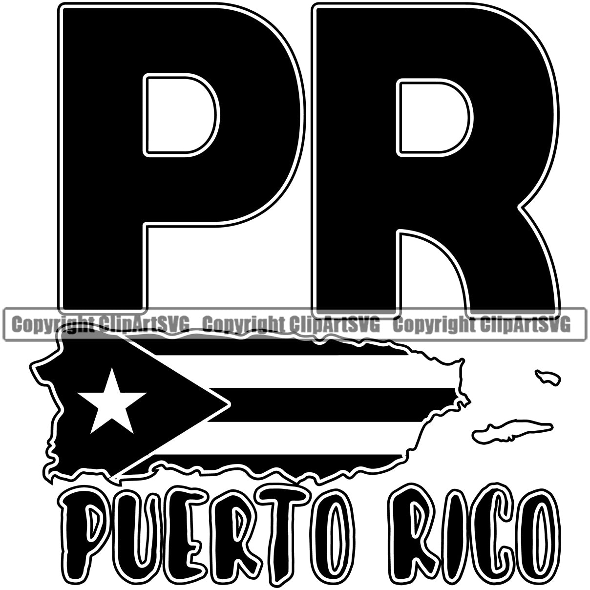 Country Map Nation National Puerto Rico Flag Design Element Quote Text ...