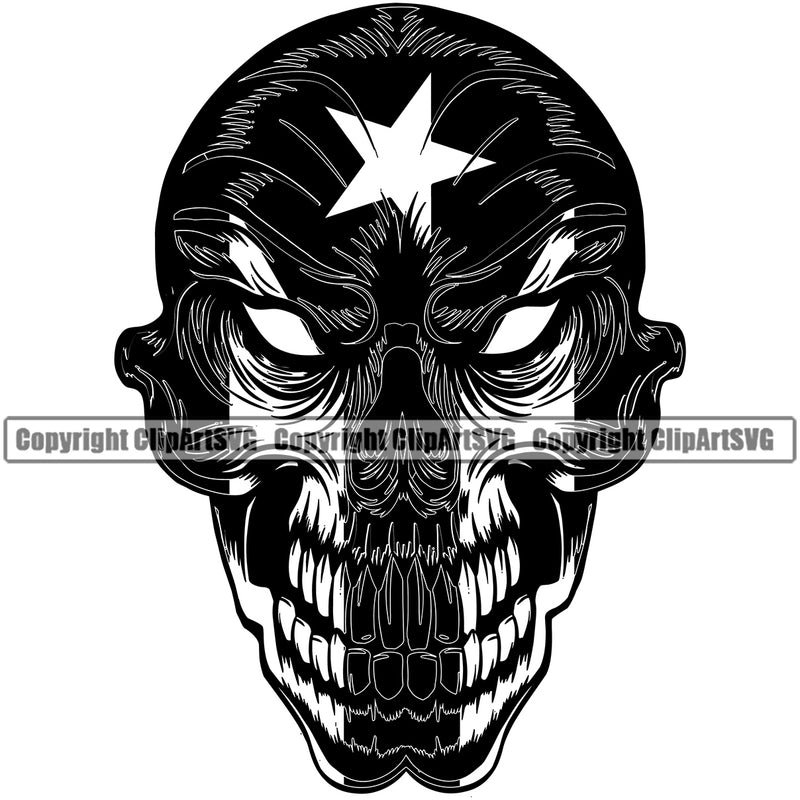 Country Flags Skull – ClipArt SVG