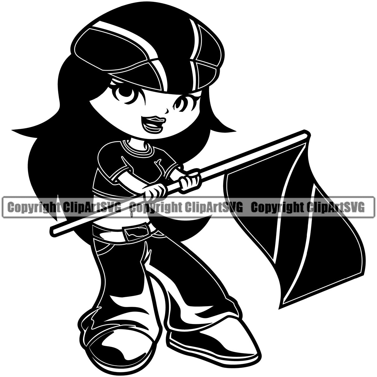 Country Map Nation National Cute Little Girl Black Color Trinidad ...