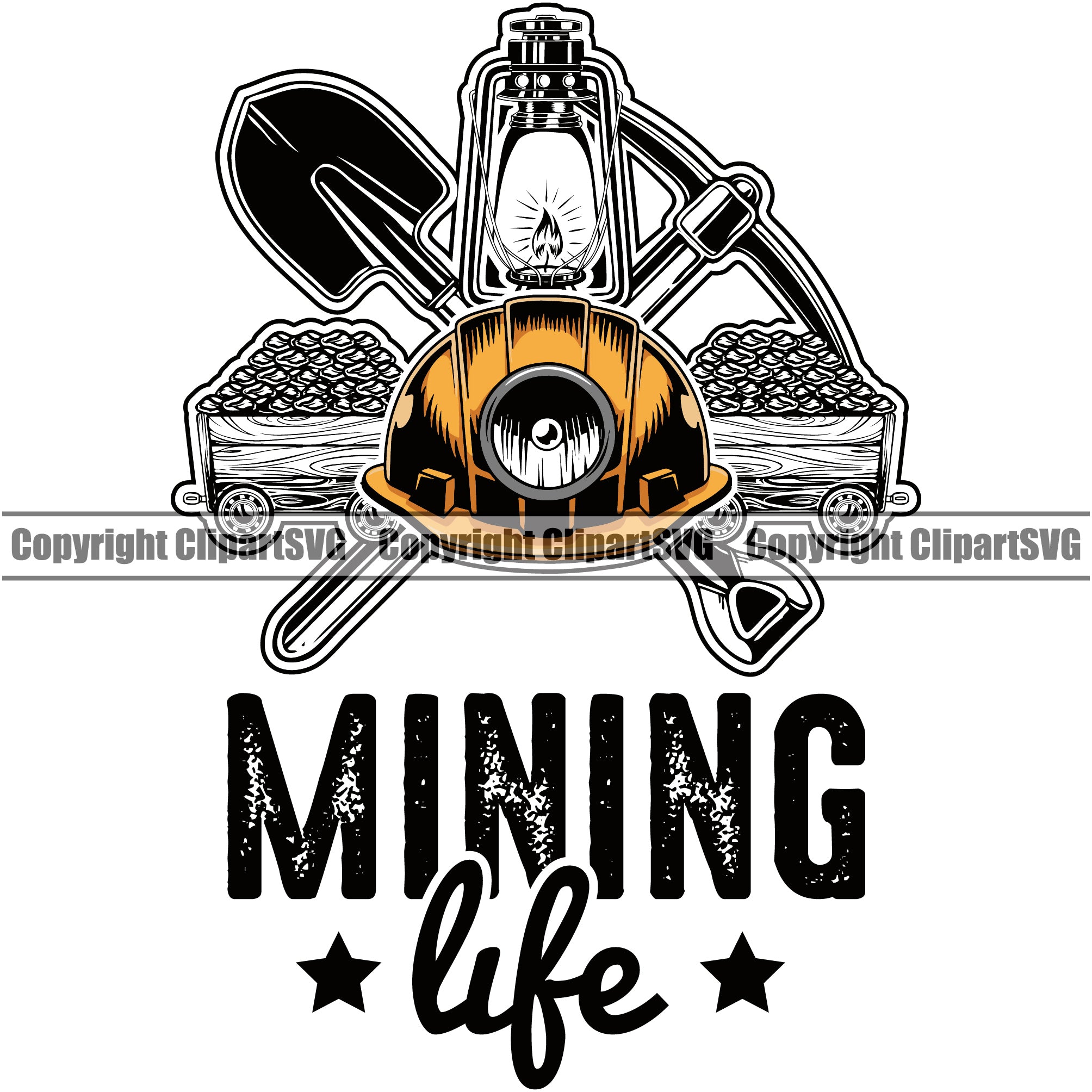 Mining Miner Mine Coal Mineral Industry Equipment Mining Life Cart ...