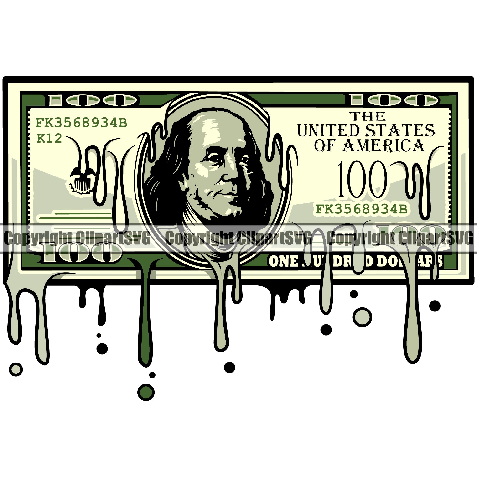 Money Cash Note Color Dripping White Background Bank Note Business ...