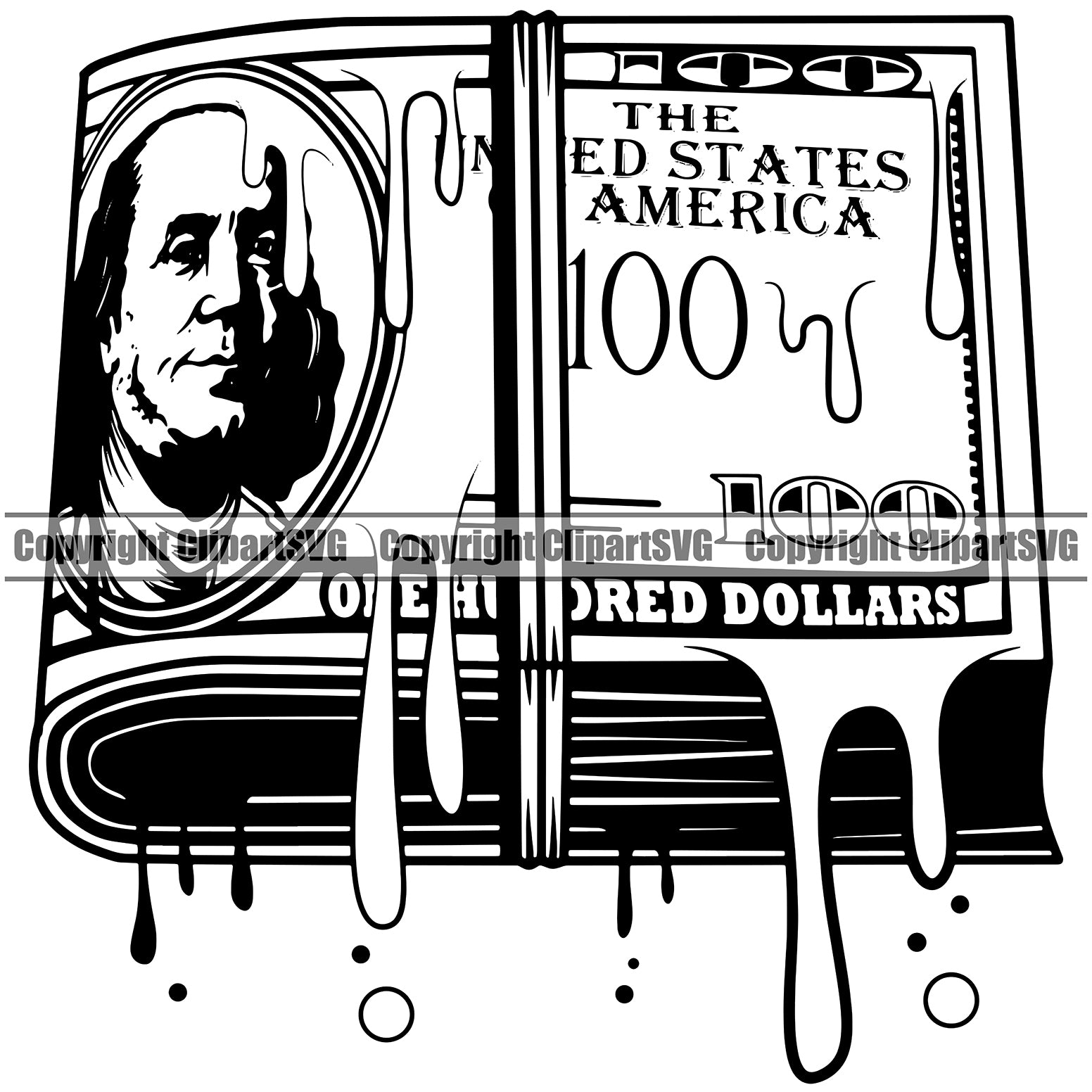 Black And White Money Roll Design Element Color Dripping Business ...