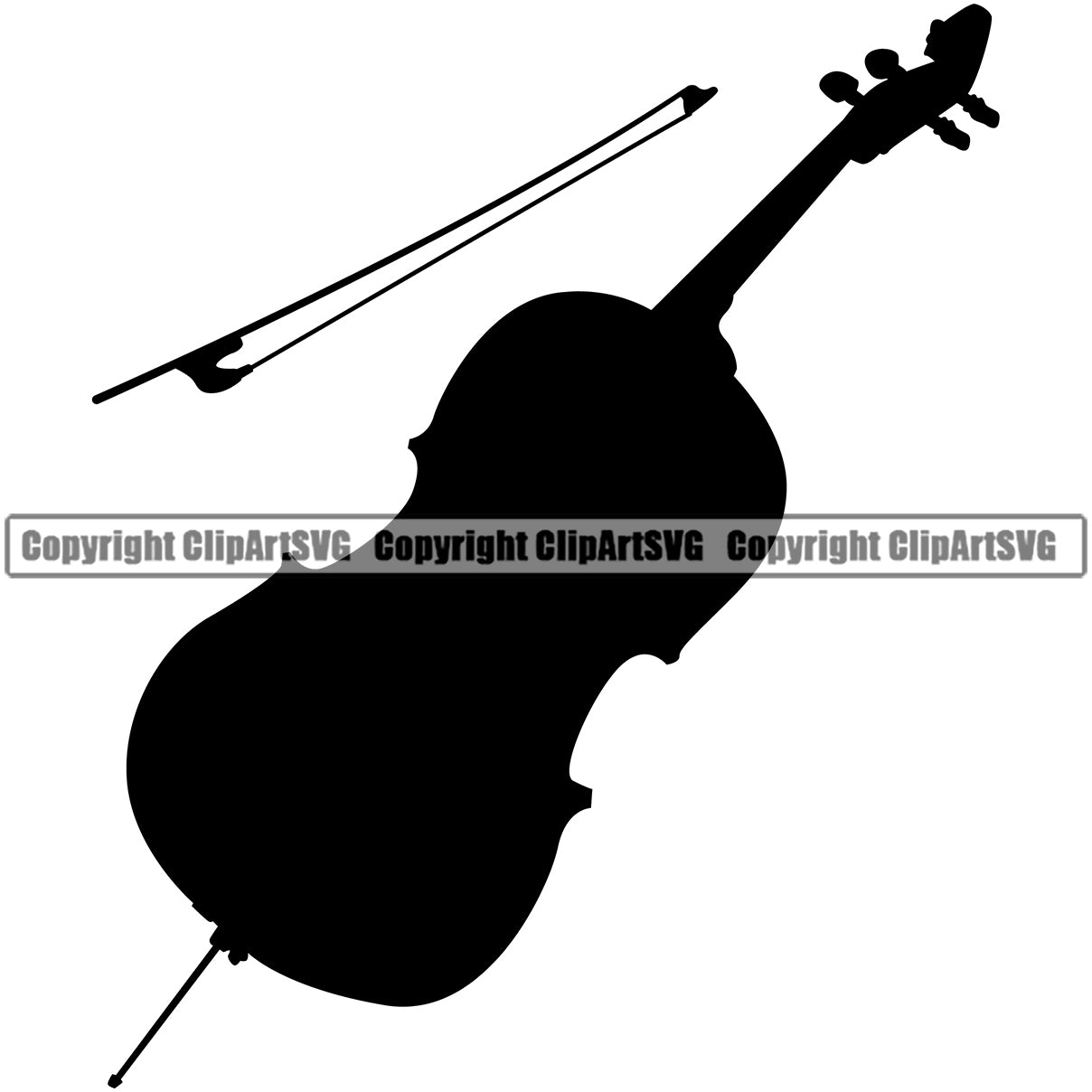 Musical Cello Silhouette Vector Design Element Instrument Music Band ...
