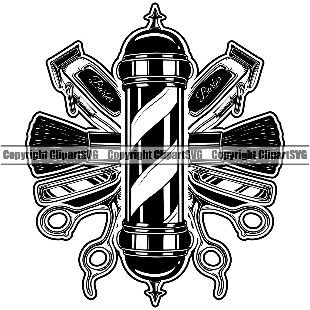 Barber Life Occupation Clippers Clipper Razor Design Element Retro ...