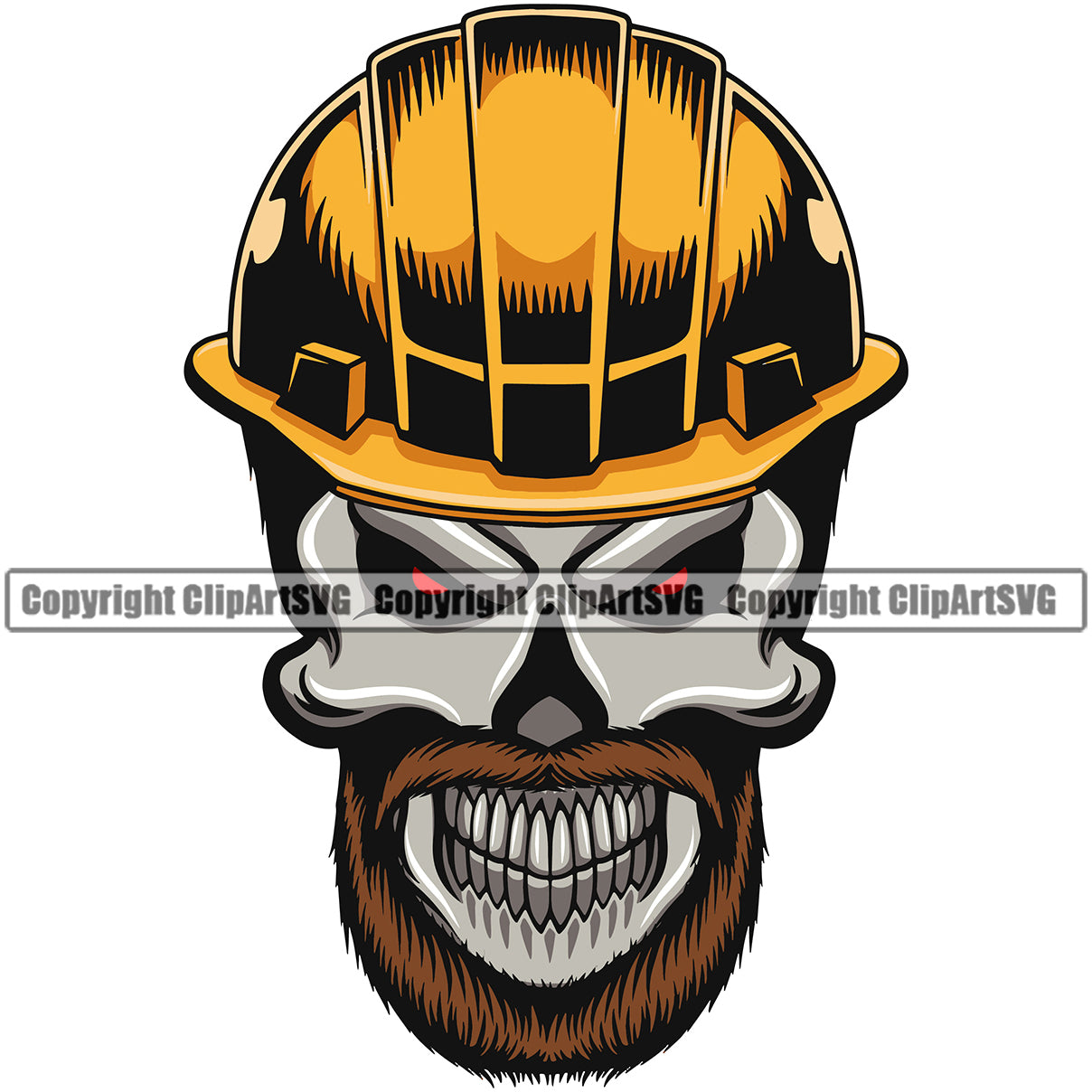 Construction Work Worker Building Contractor Skull Skeleton Yellow ...