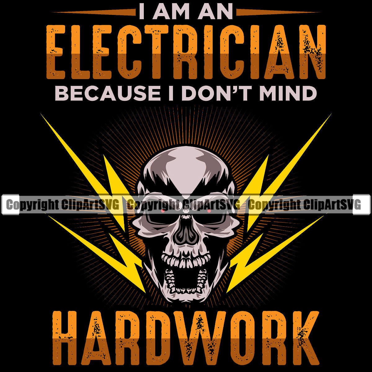 Electrician Electric Worker Work Technician Tech Skull Skeleton Color ...