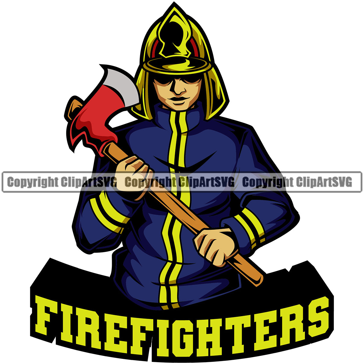Firefighting Firefighter Mascot Blue Dress Quote Design Element Fire ...