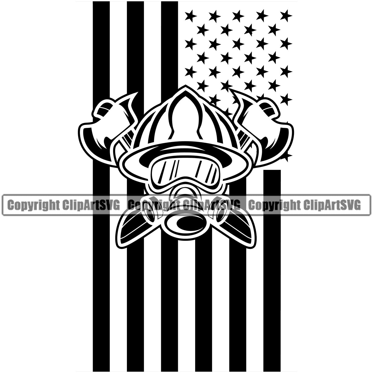 Firefighting Firefighter Fire United States America American USA Flag ...