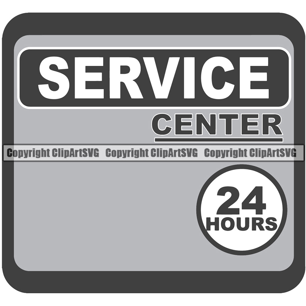 Service Center 24 Hours Banner Quote Vector Mechanic Engine Auto Repair ...