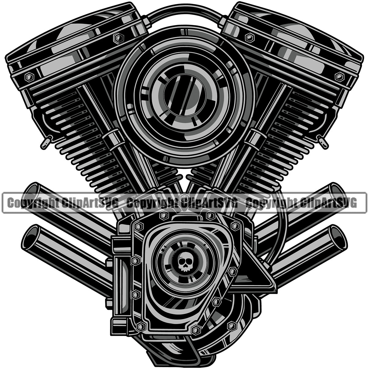 Motorcycle Engine Vector