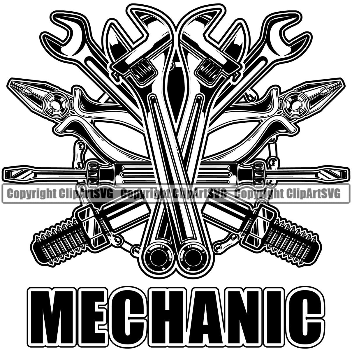 Mechanic Quote Machin Accessories Vector Design Element Engine Auto ...