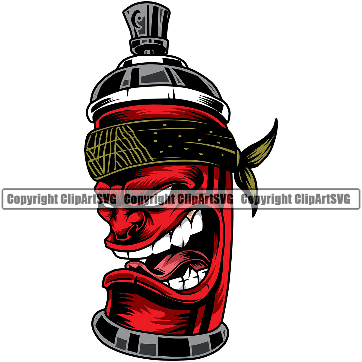 Painting Spray Angry Character Color Design Element White Background ...