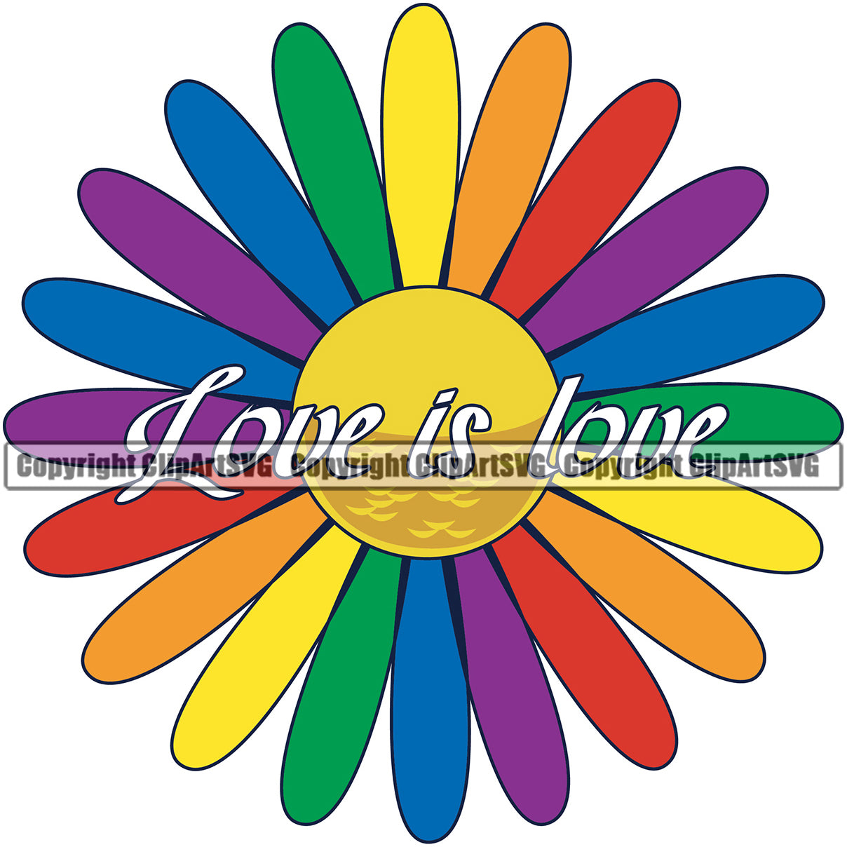 Love Is Love Quote Gay Color Flower Design Element Vector Homosexual ...