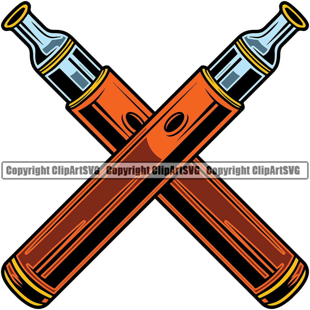 Smoking Color Vape Crossed Design Element White Background Health ...
