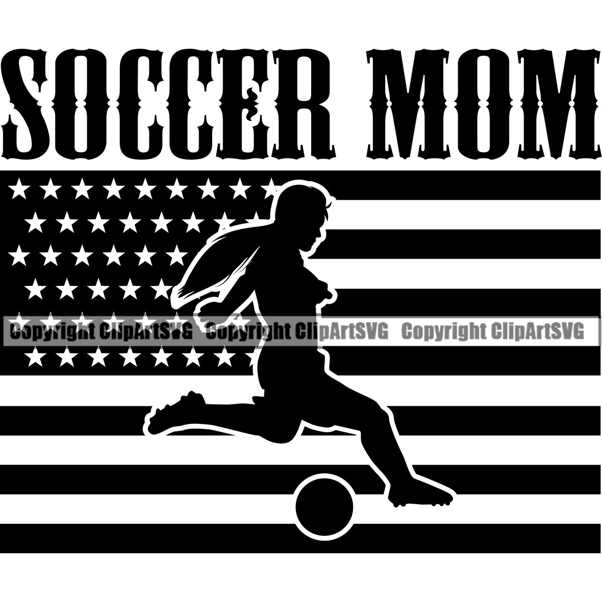 Soccer Mom Kick Football Silhouette Mon Vector Design Element Sport ...