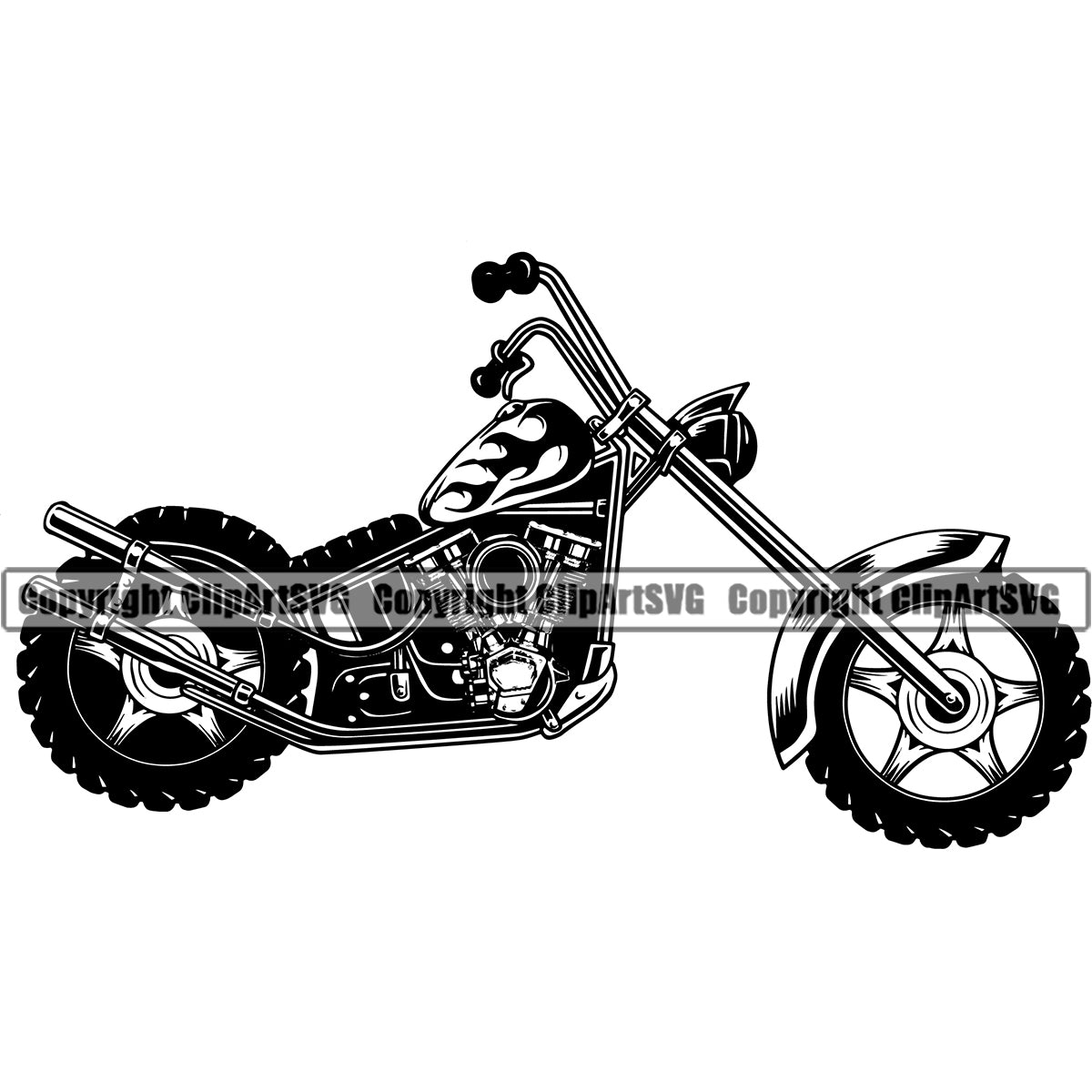 Motorcycle Bike Biker Cycle Chopper Motorbike Vector Design Element ...