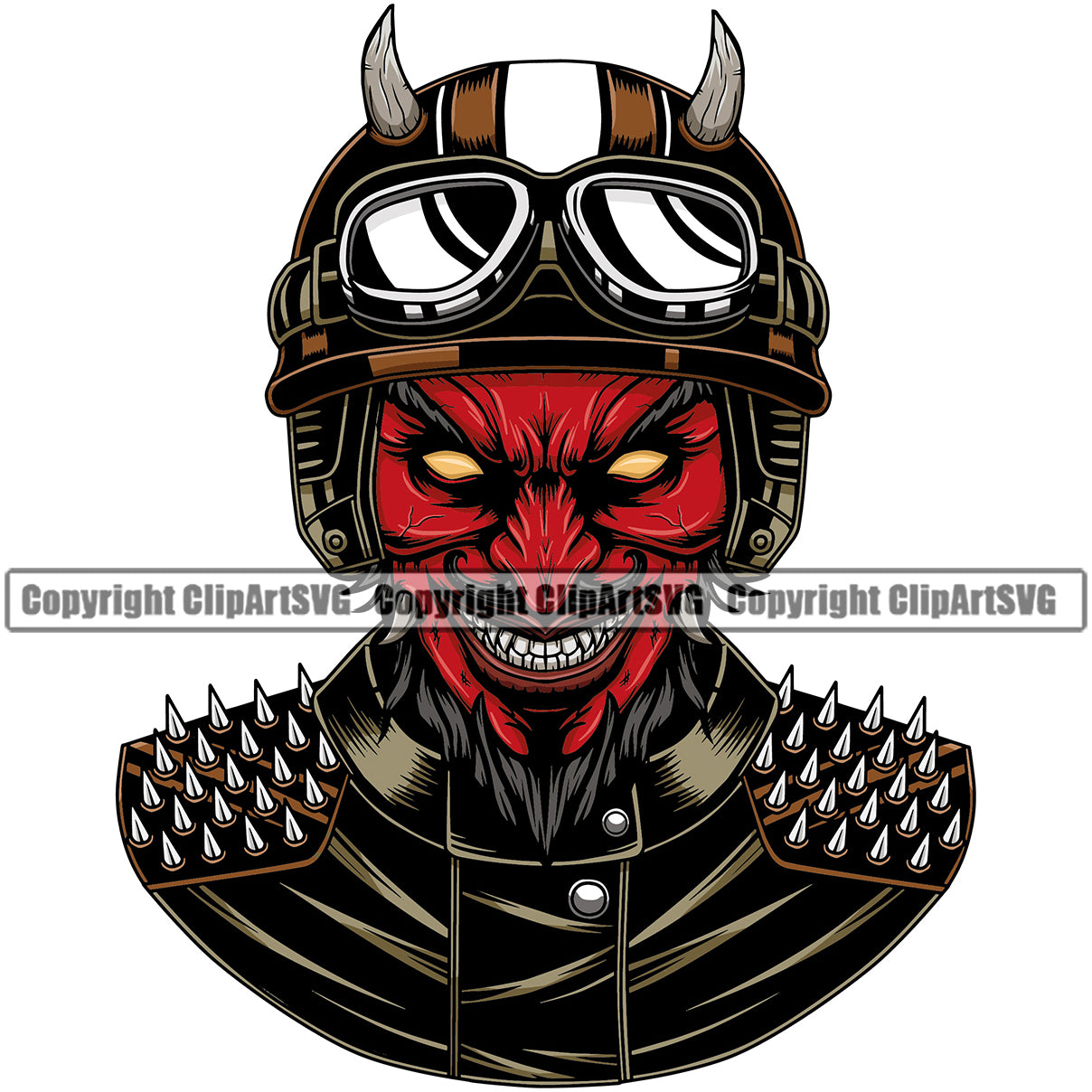 Motorcycle Bike Biker Cycle Chopper Motorbike Devil Skull Color Red ...