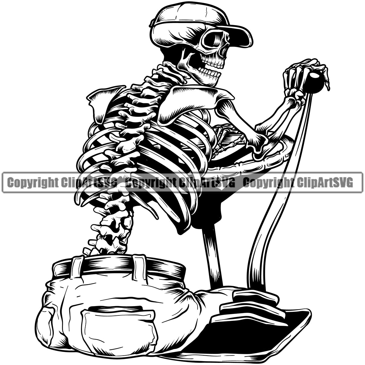 Transportation Truck Driver Skull Design Trucker Skeleton Vector ...