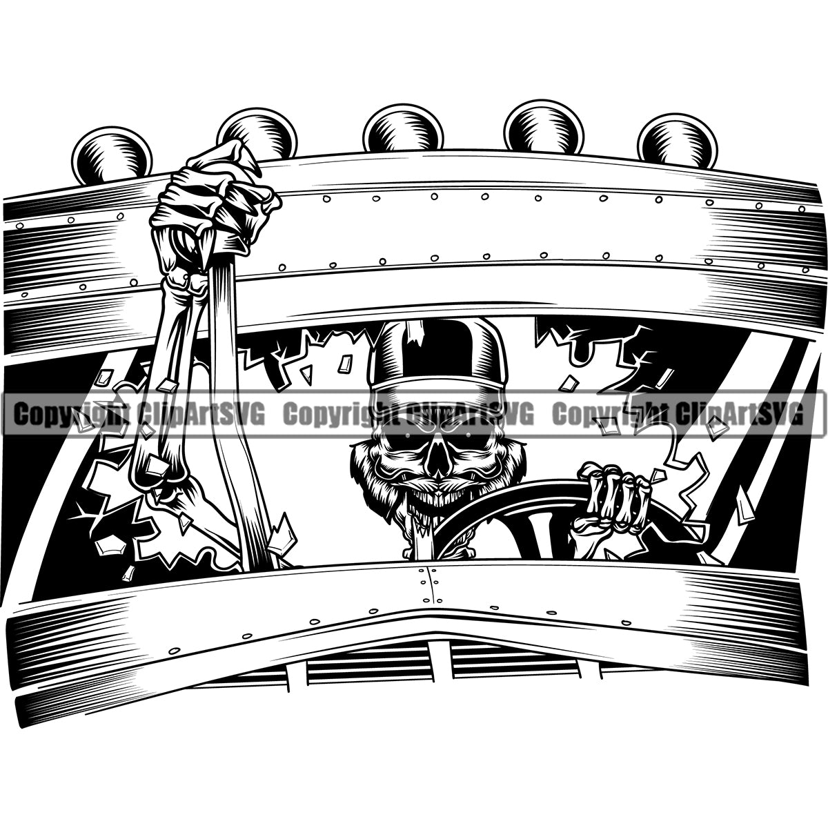 Transportation Truck Driver Skull Commercial Skeleton Vehicle Move ...