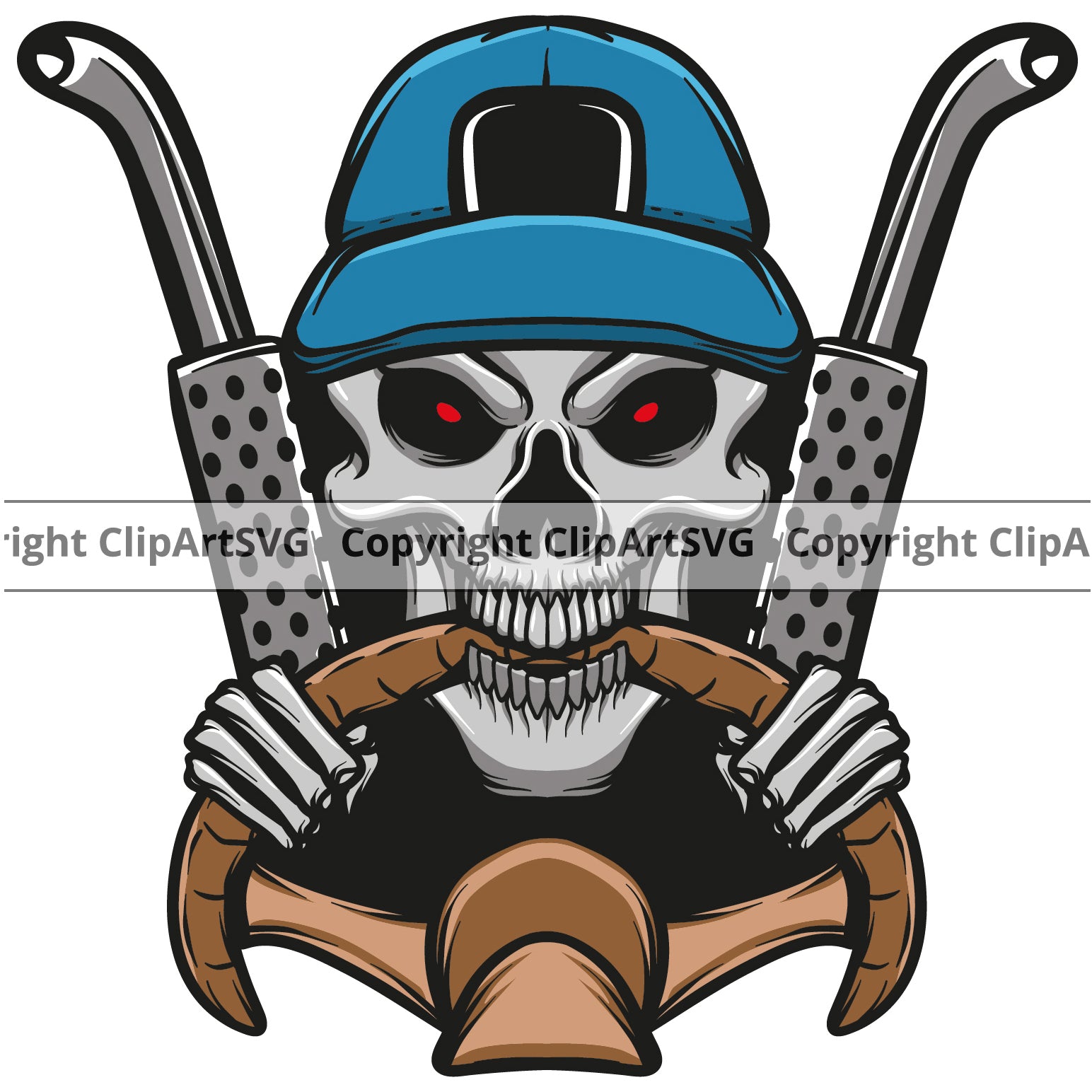 Transportation Truck Skull Color Skeleton Vector Color Design Head ...