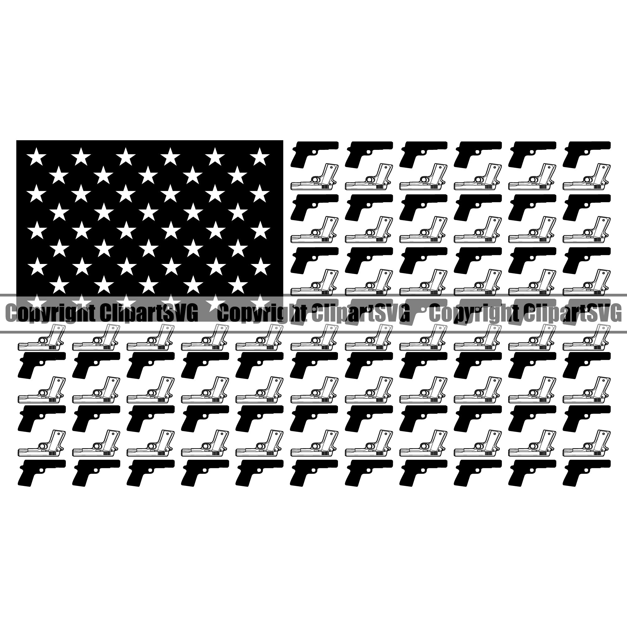 USA Flag Gun Pistol Stripes Weapon Rights United States America Gun ...