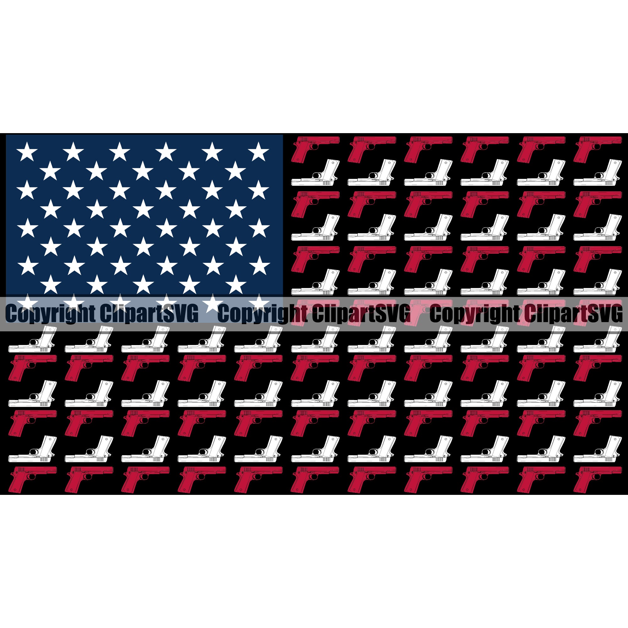 USA Flag Gun Pistol Stripes Weapon Rights United States America Flag ...