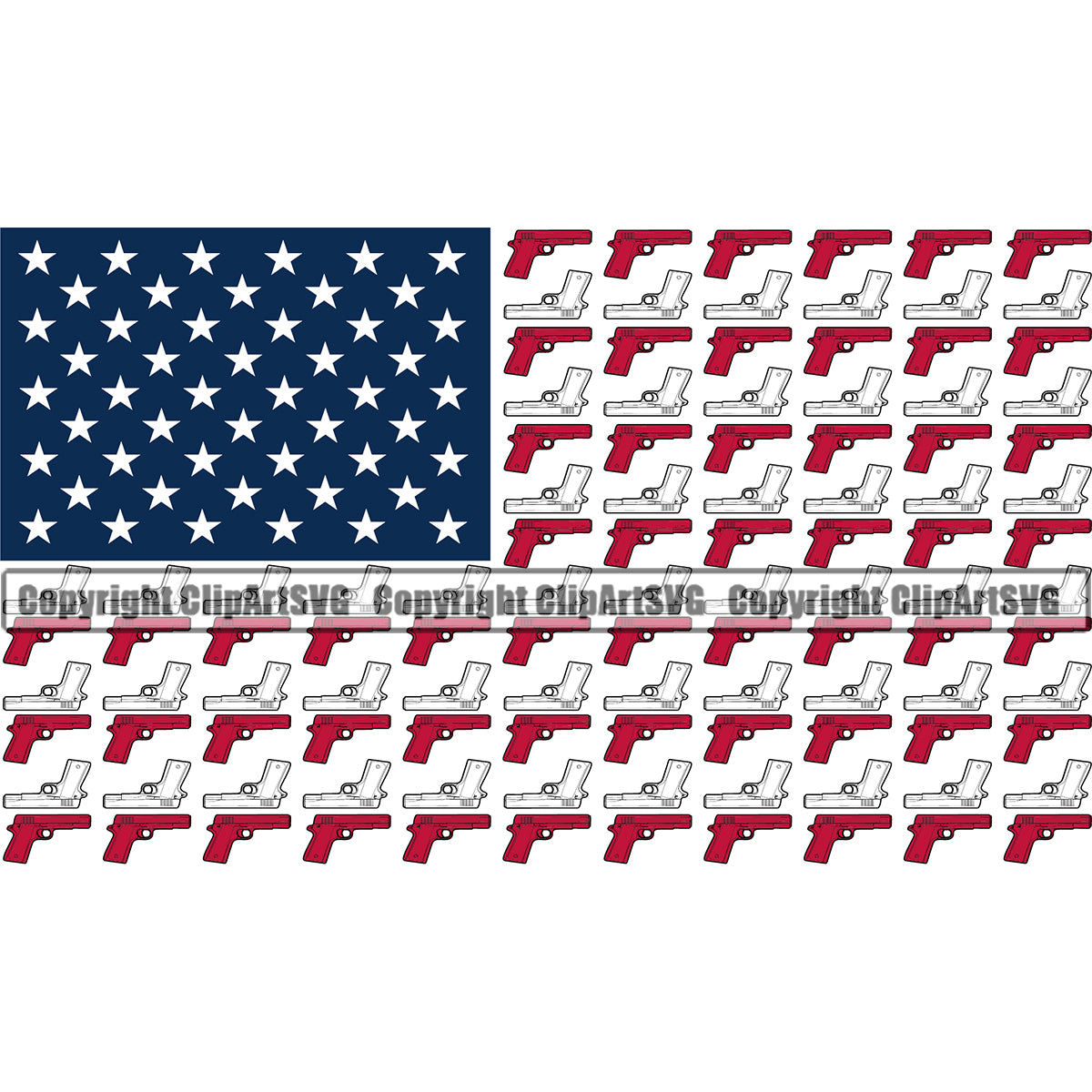 USA Flag Gun Pistol Stripes Weapon Rights United States America Flag ...