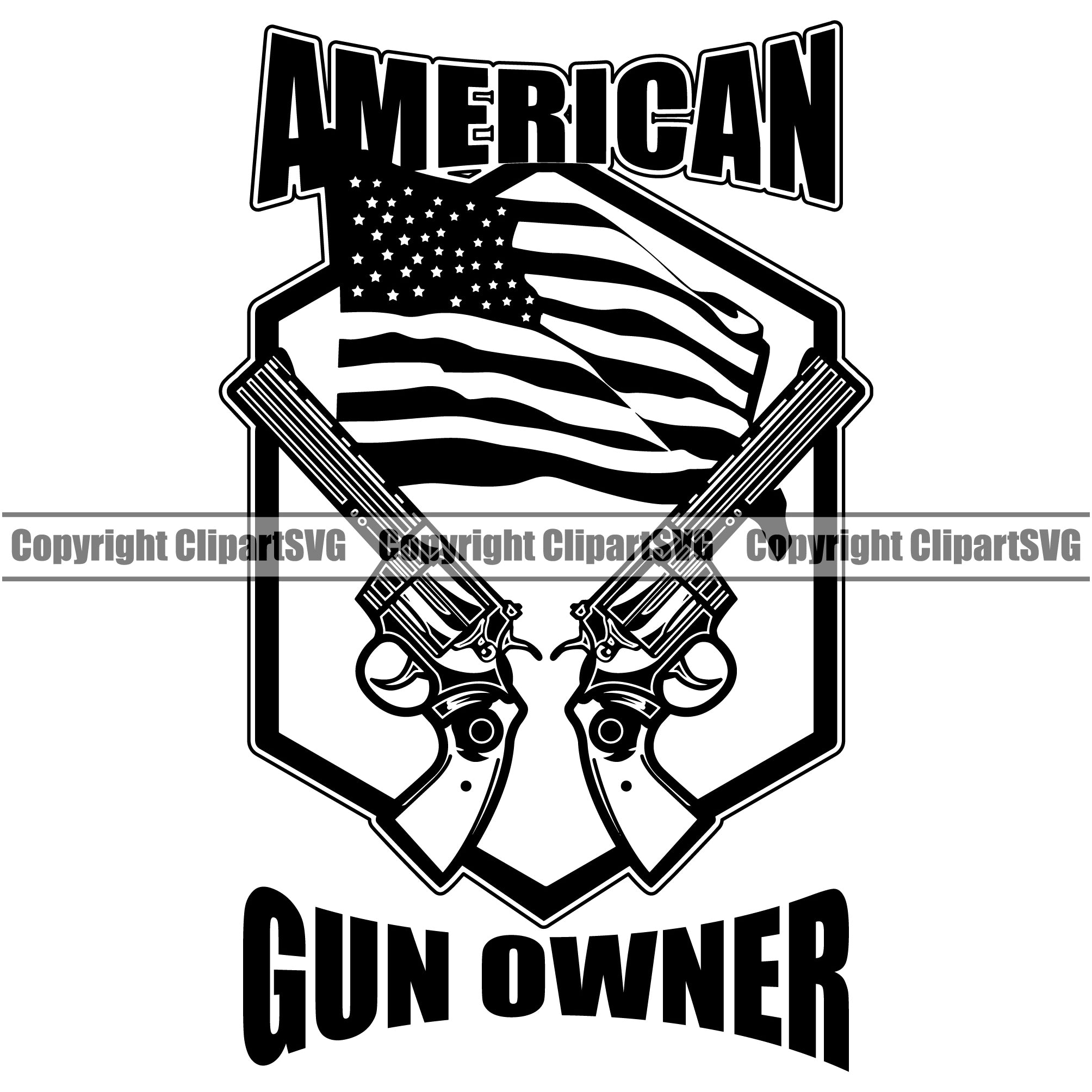 USA Flag Gun Weapon Rights United States America 2nd Amendment American ...