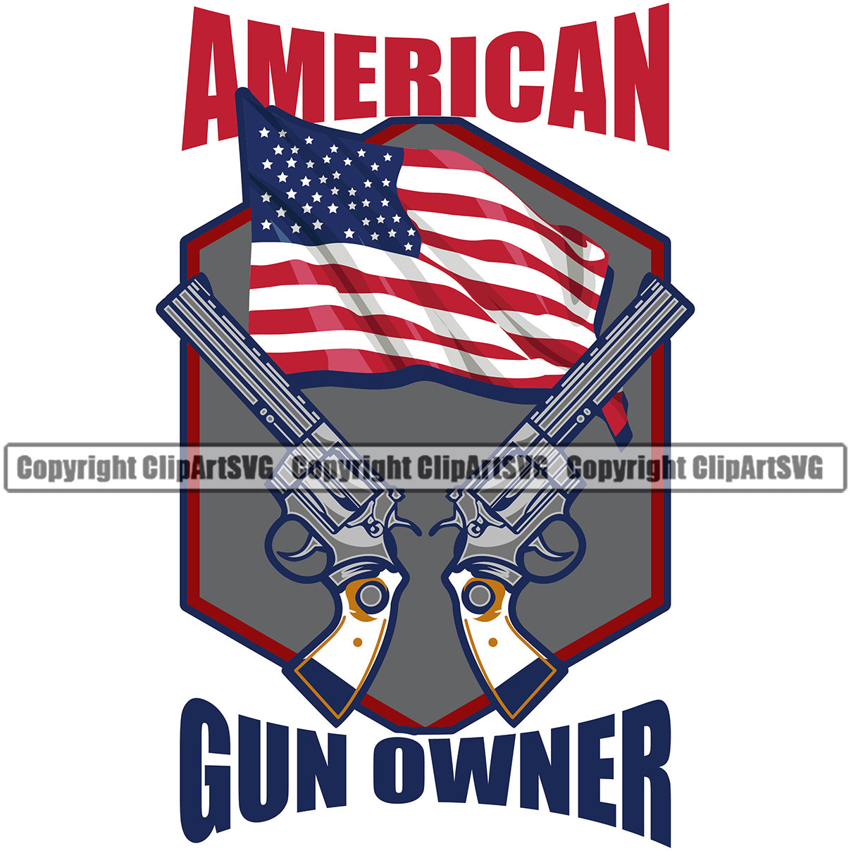 USA Flag Gun Weapon Rights United States America 2nd Amendment American ...