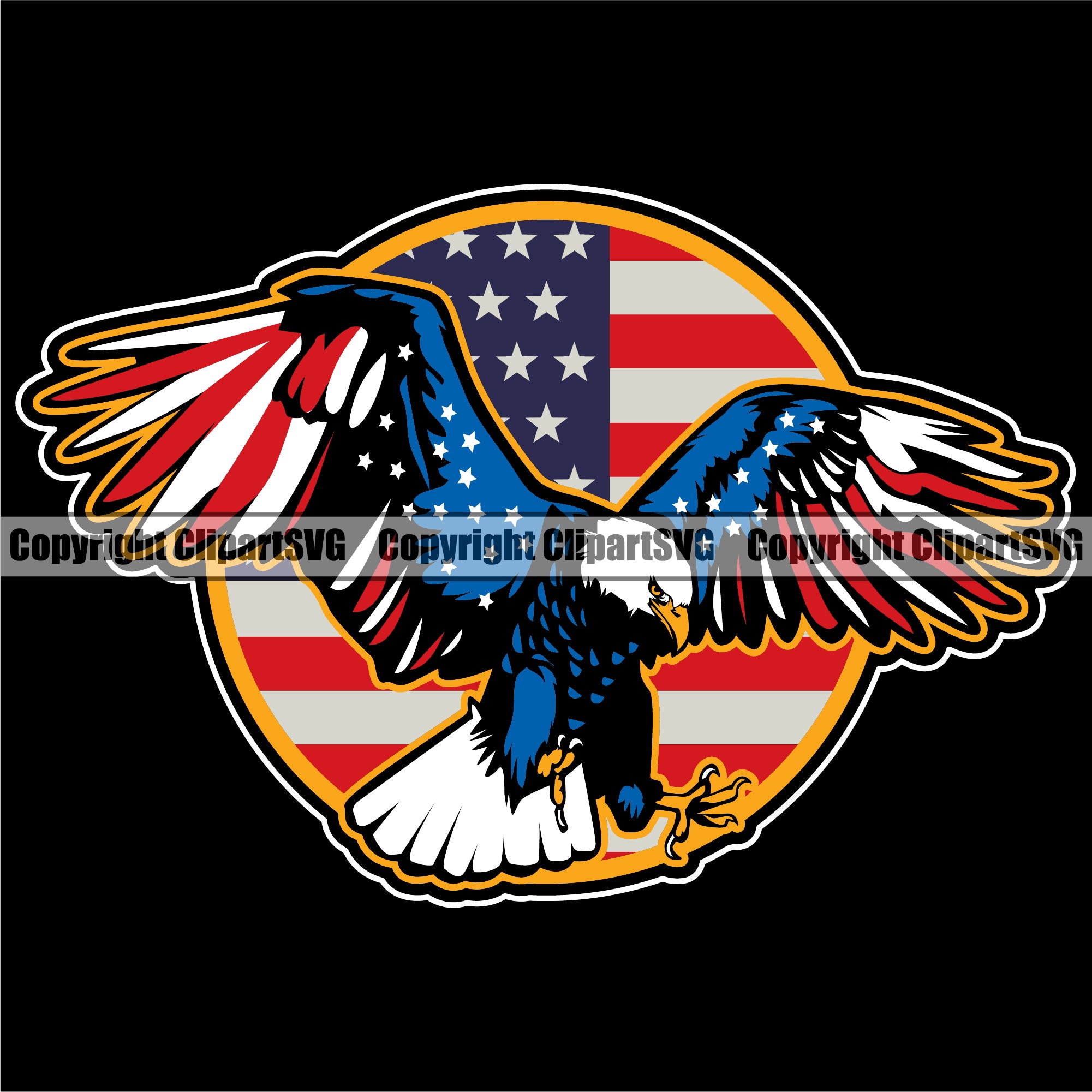 USA Flag Gun Weapon Rights United States America Colorful Eagle Under ...