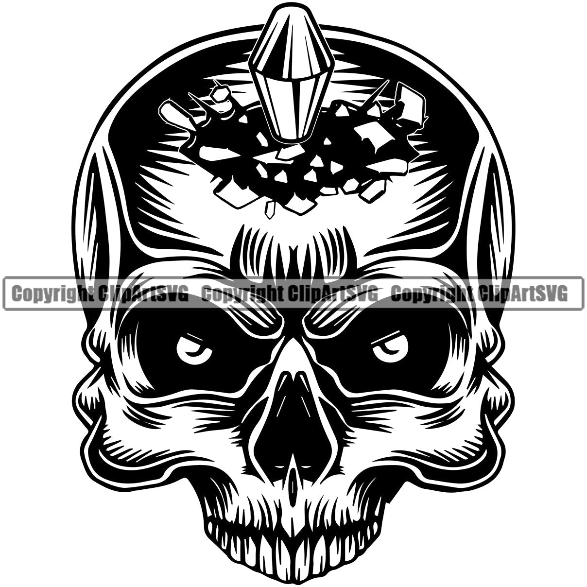 Skull Head Skeleton Face Scary Skull Dead Head Evil Kill Killer Bullet ...