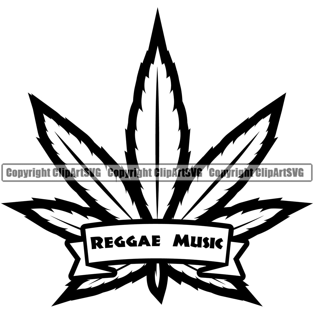 Reggae Clip Art Line